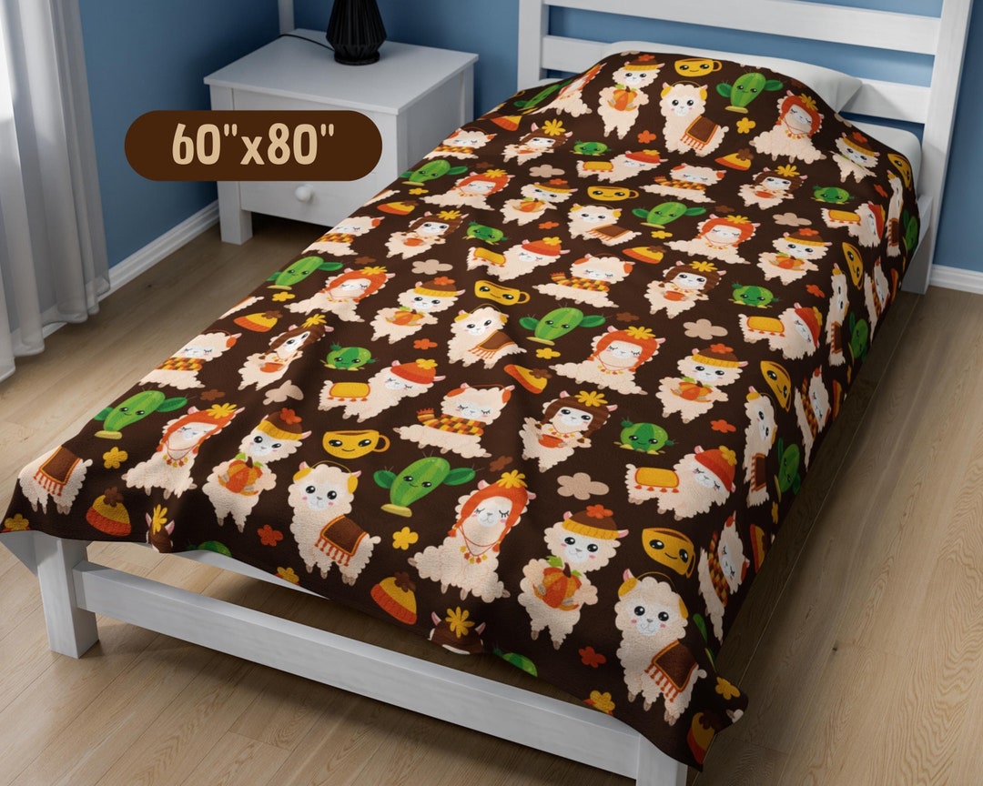 Autumn Throw Blanket, Fall Blanket, Cute Throw Blankets, Llamas Gift ...