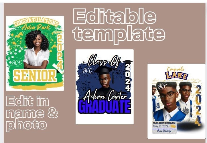 Editable Graduation 2024 Senior Design Canva Template Bundles - Etsy
