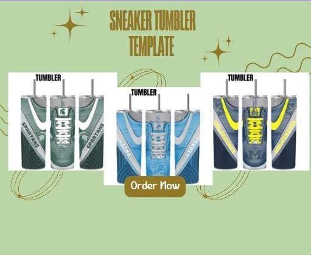 Custom Sneaker Tumbler Templates, Football Team - Lions, Wolverines ...