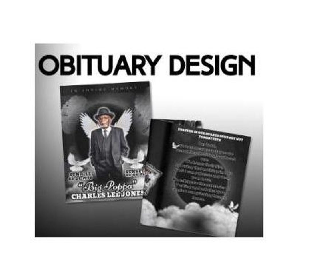 Custom Obituary Template & Mockups - Funeral Service - Memorial Design ...