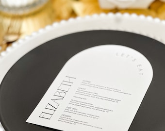 Wedding Menu Cards Place Settings Bundle Digital Template Minimalist ...