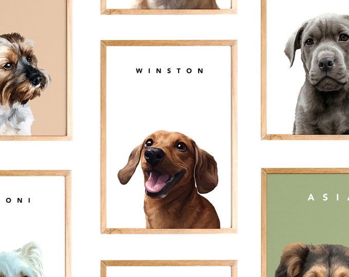 Digital Pet Portrait, Vector, Custom Pet Portrait, Pet Portrait From ...