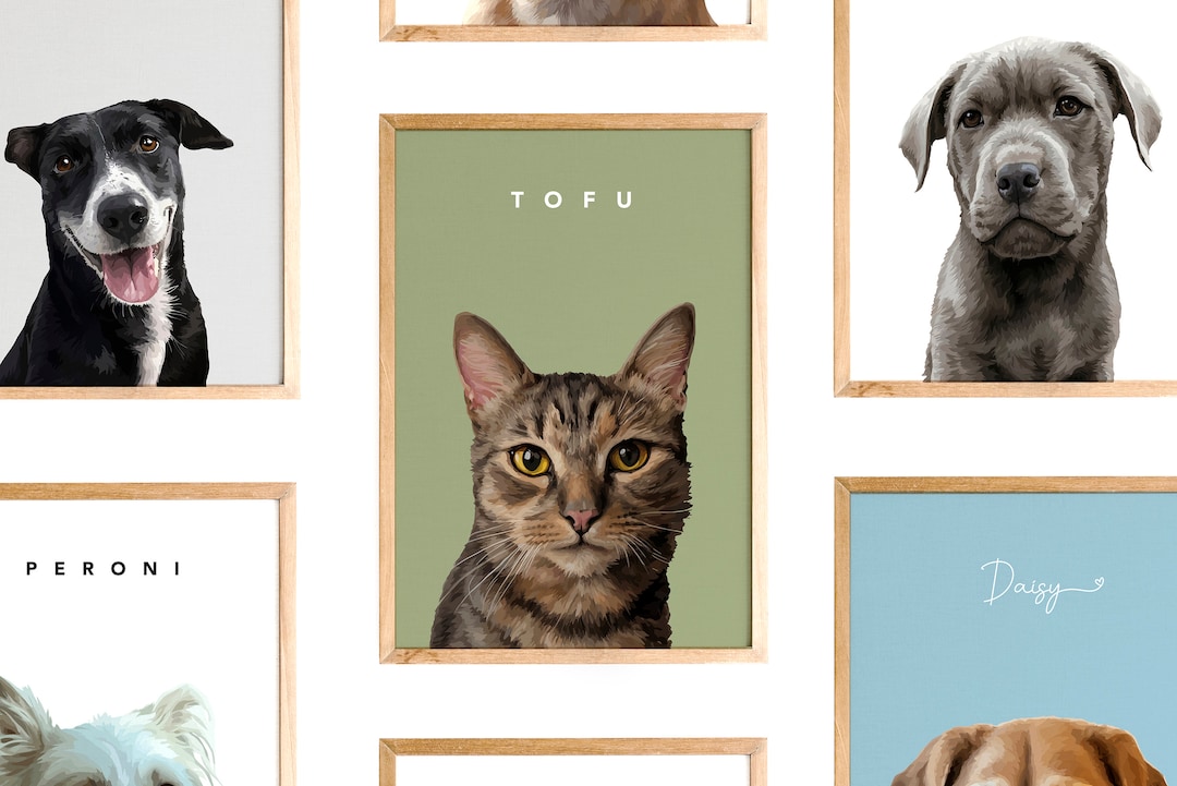 Digital Pet Portrait, Vector, Custom Pet Portrait, Pet Portrait From ...