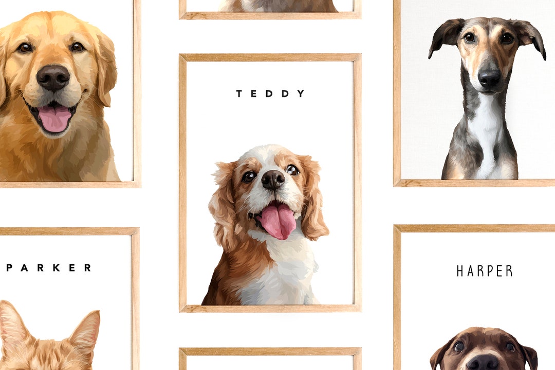 Digital Pet Portrait, Vector, Custom Pet Portrait, Pet Portrait From ...