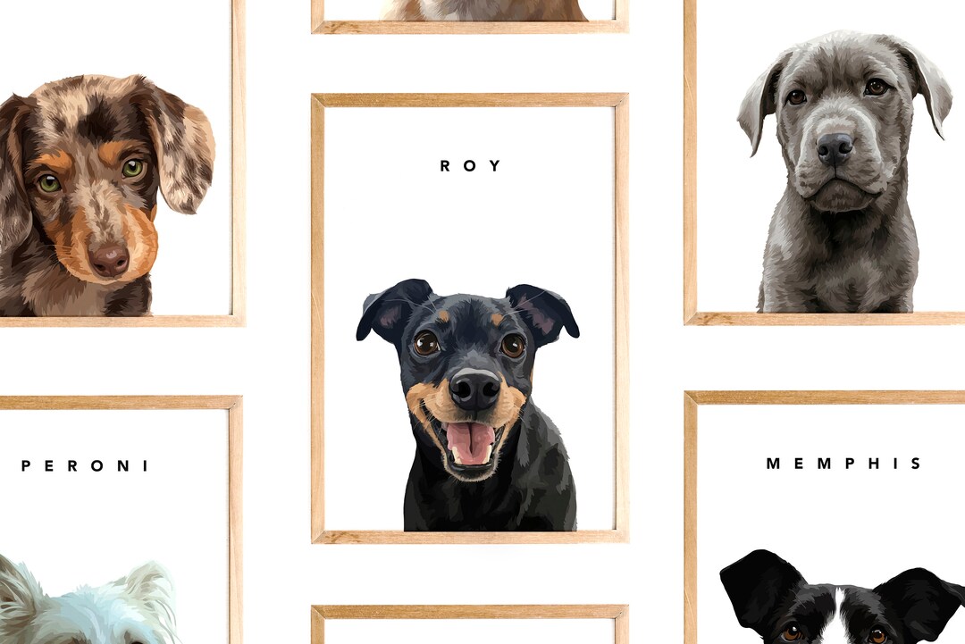 Digital Pet Portrait, Vector, Custom Pet Portrait, Pet Portrait From ...