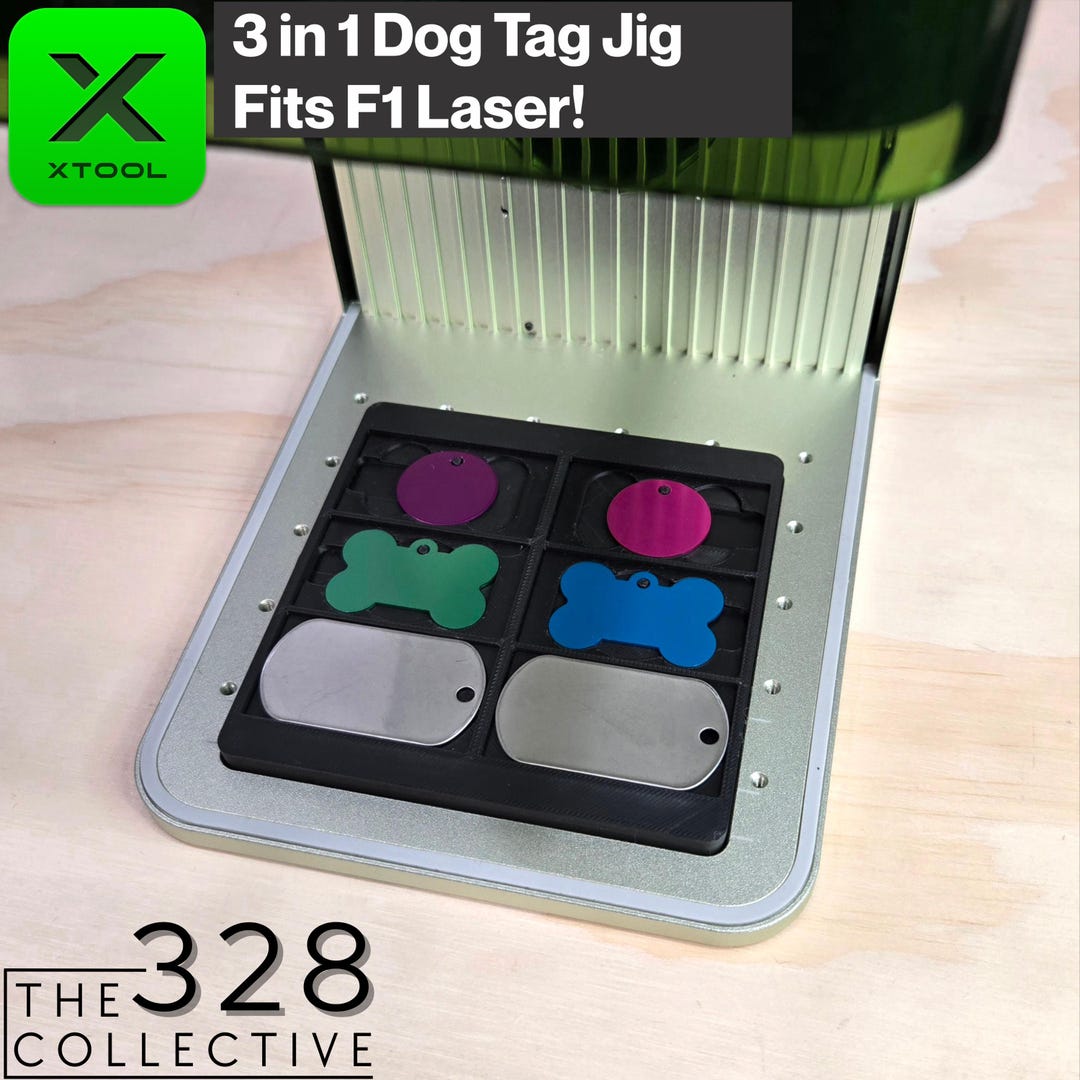 Xtool F1 Laser 3 in 1 Dog Tag Laser Jig, XCS File, Multiple Color Options, Laser Engraver Jig - Etsy
