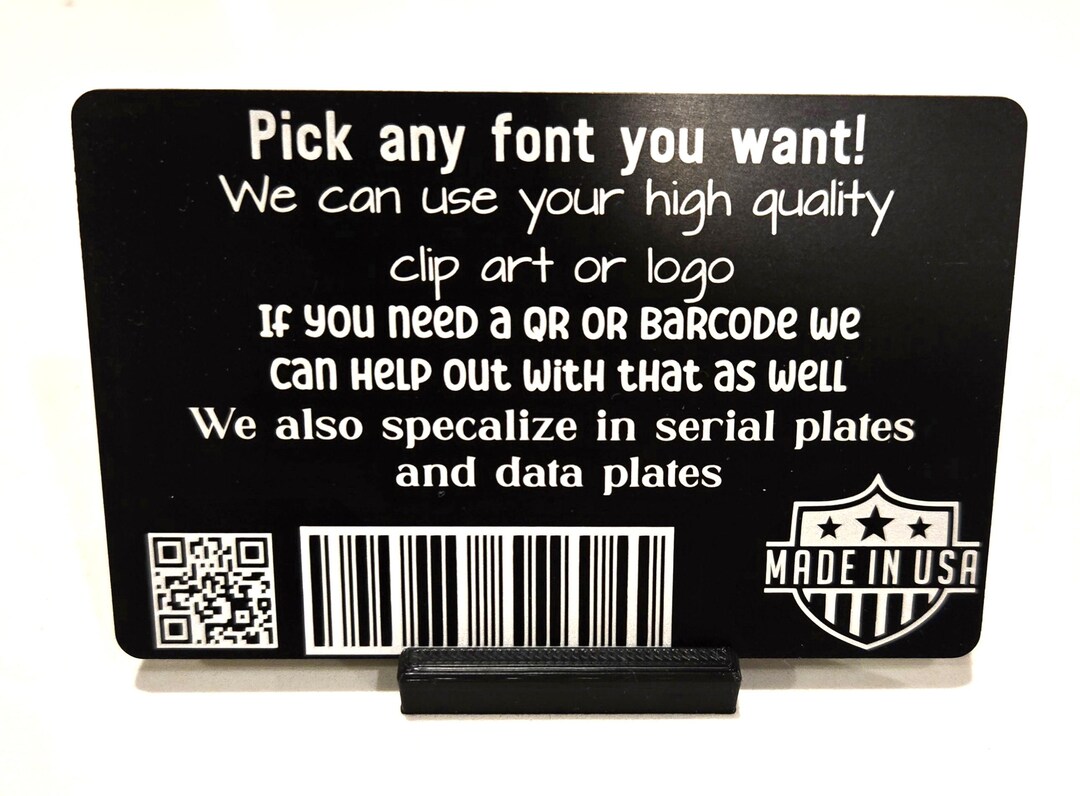Custom Engraved Metal Nameplates – Black Aluminum ID Tags, Adhesive ...