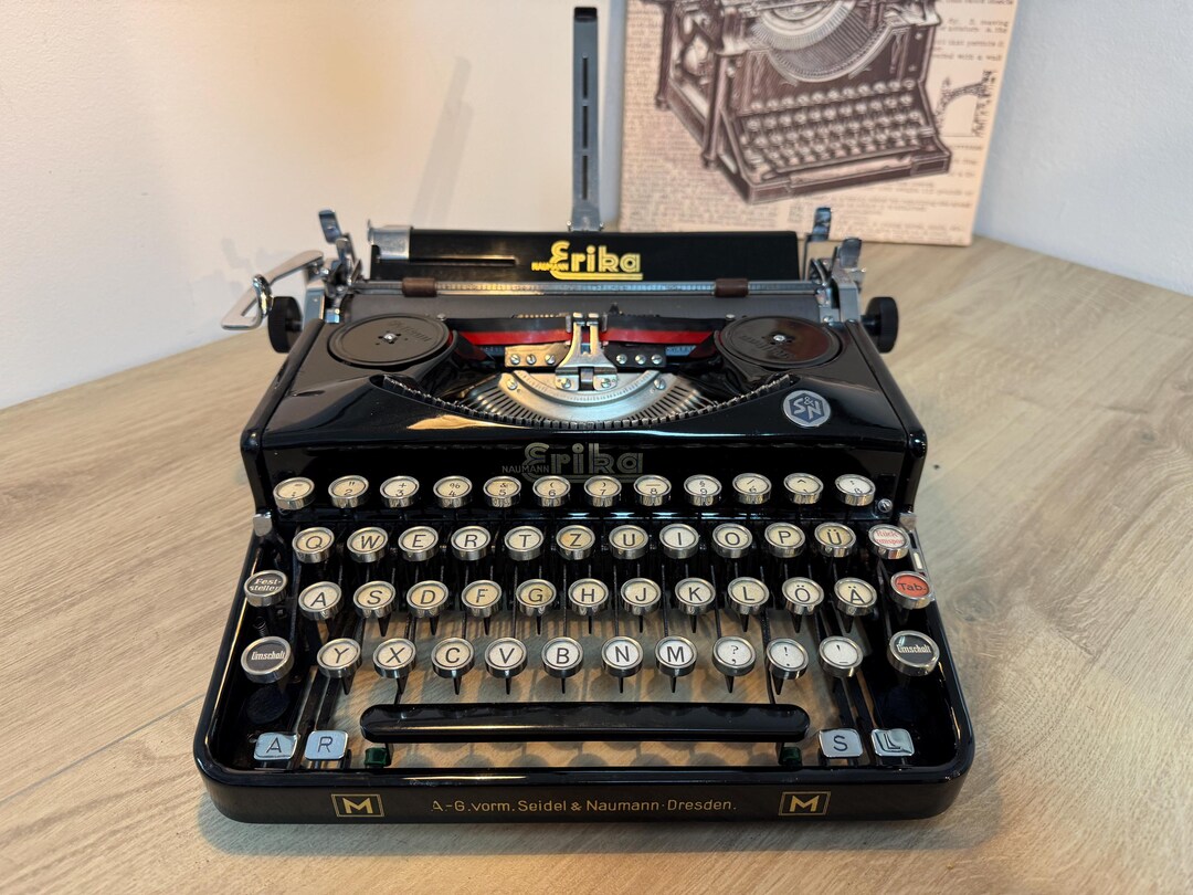 1936 ERIKA Modèle M début machine à écrire portable machine à écrire ...