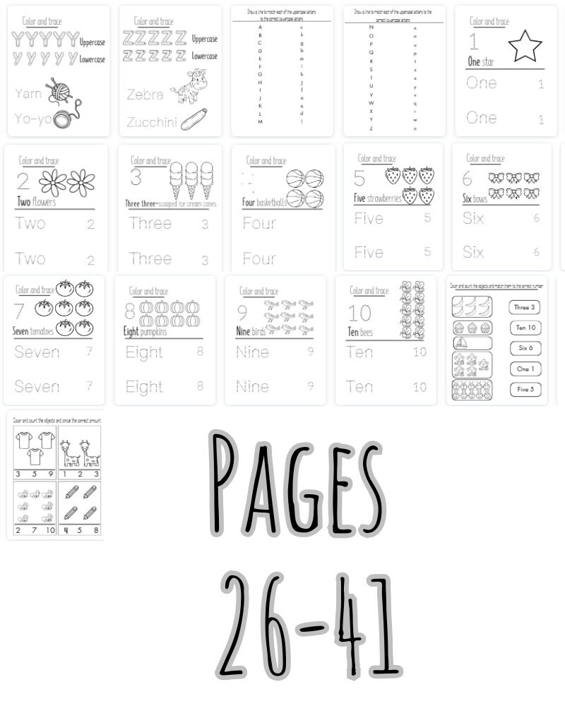 Alphabet & Number Tracing Sheet ABC Tracing Handwriting Practice Number ...