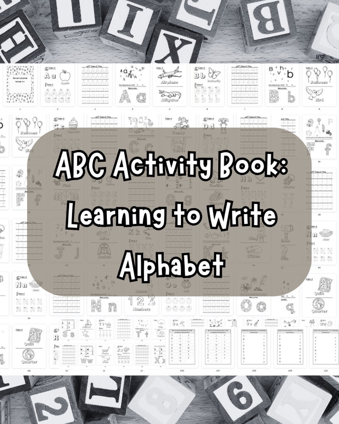 ABC Activity Book: Learning to Write | Coloring Book and More ...