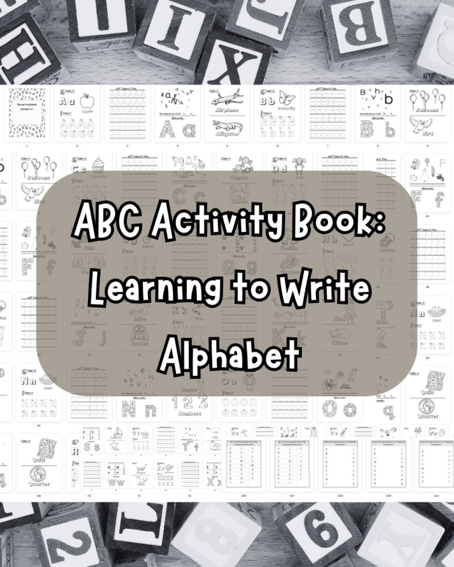 ABC Activity Book: Learning to Write | Coloring Book and More ...