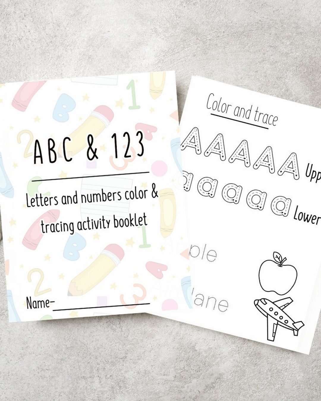 Alphabet & Number Tracing Sheet ABC Tracing Handwriting Practice Number ...