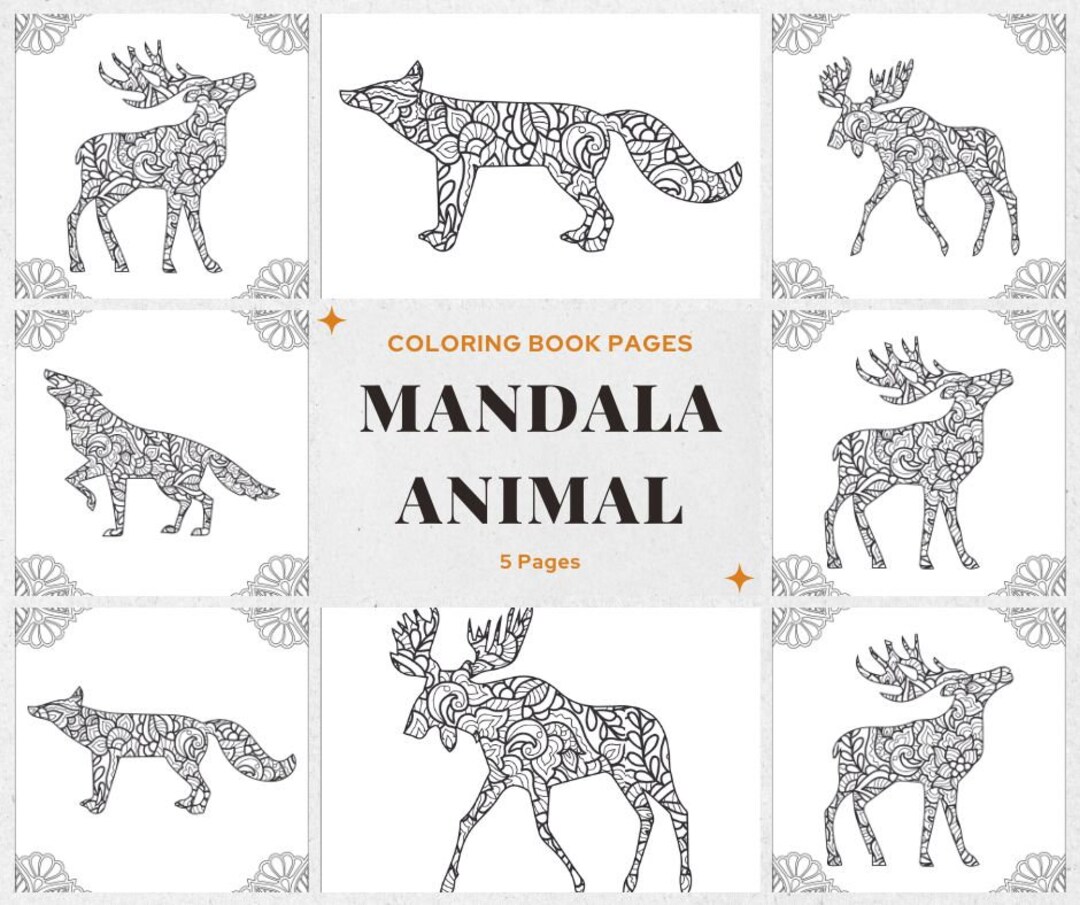 Mandala Animal Coloring Book Pages for KDP Publishing - Etsy