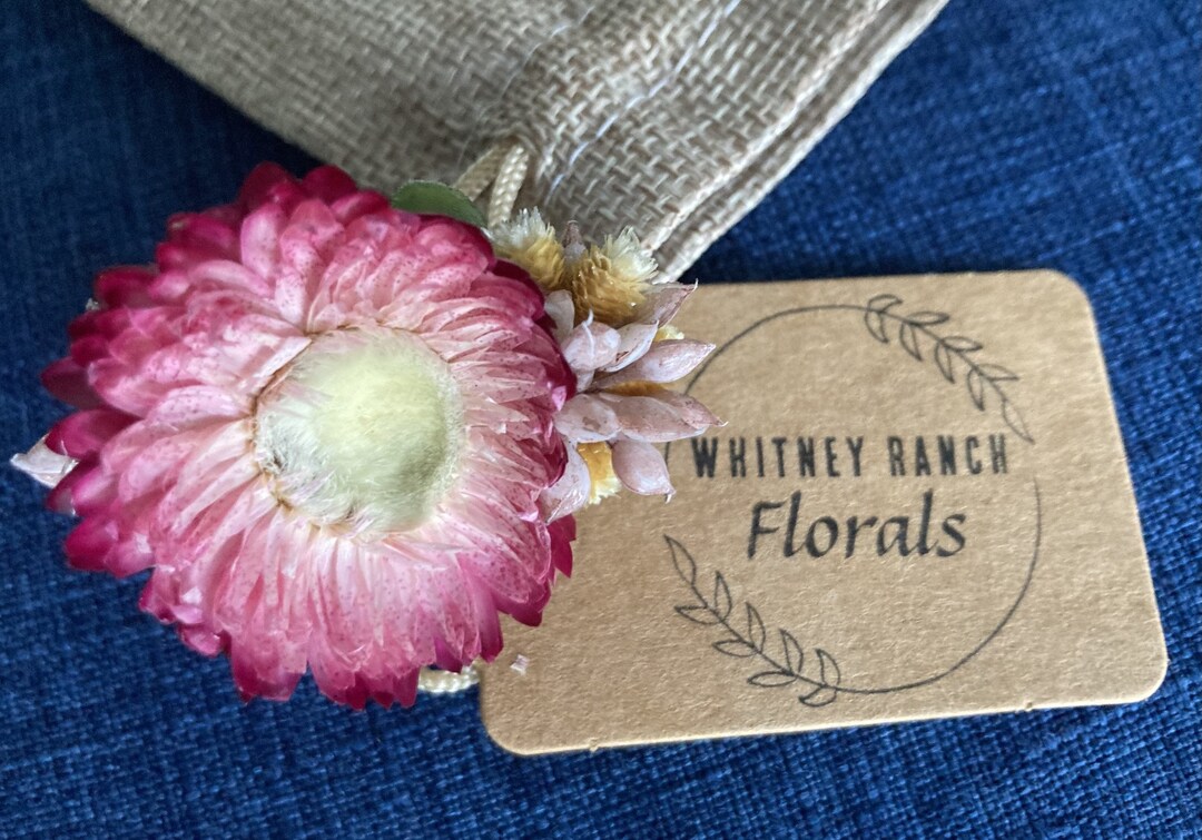 Natural Strawflower Ring, Pink Wedding Boho Bridal Party Music Festival ...
