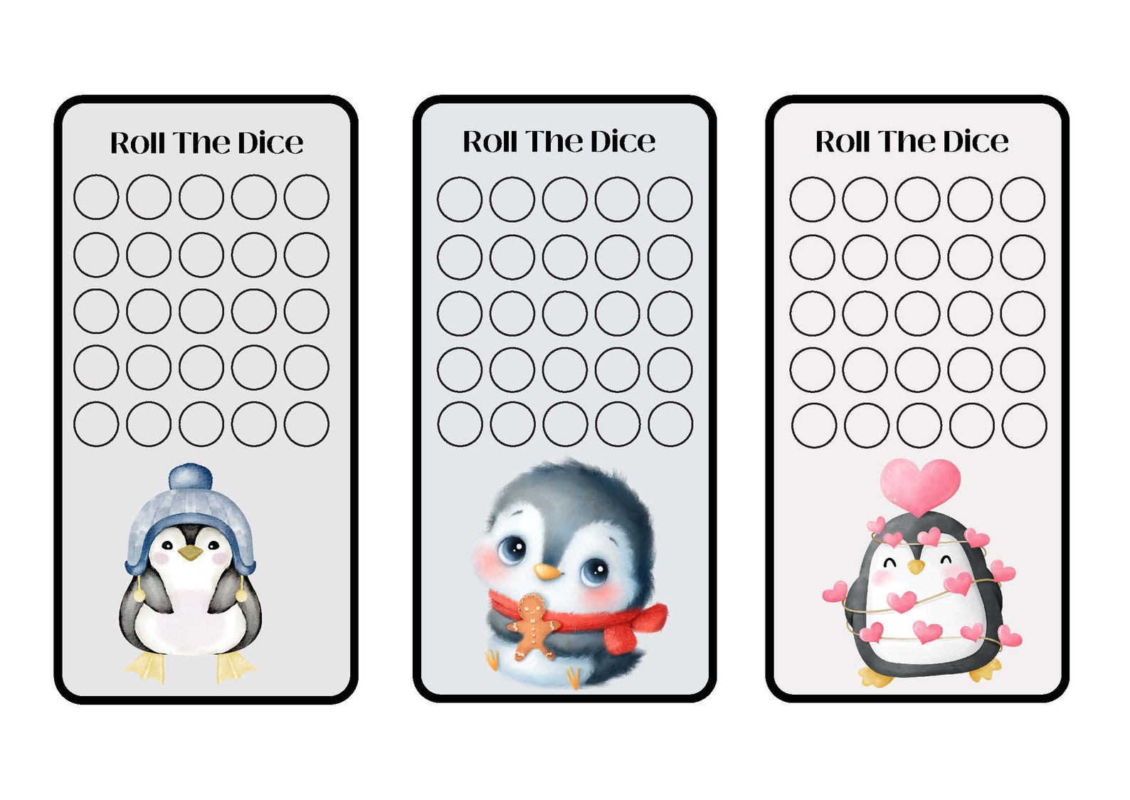 Mini A6 Penguin Roll the Dice Savings Challenge | Download, Printable ...