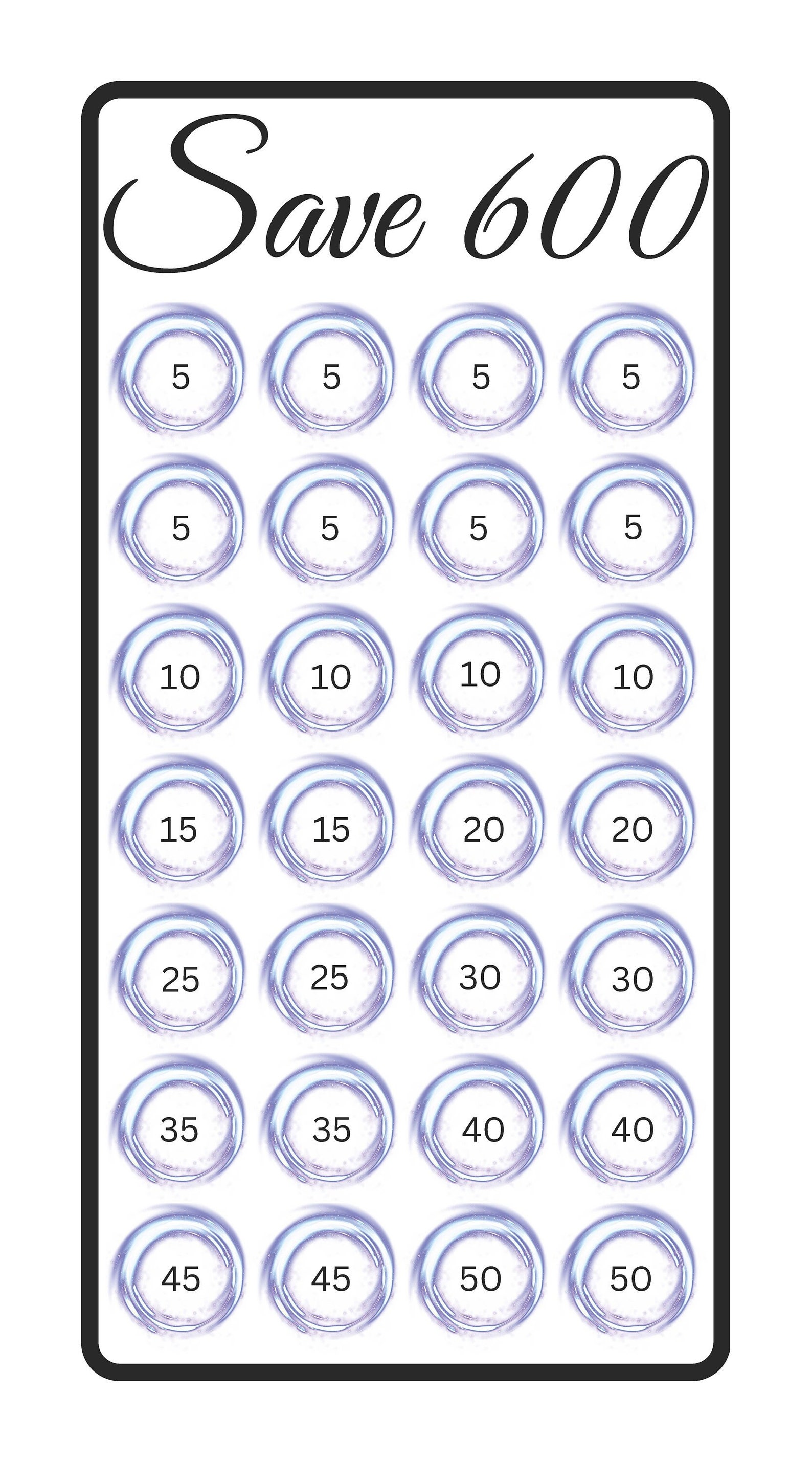 Updated Save 600 | A6 Savings Challenge - Download, Printable, PDF ...