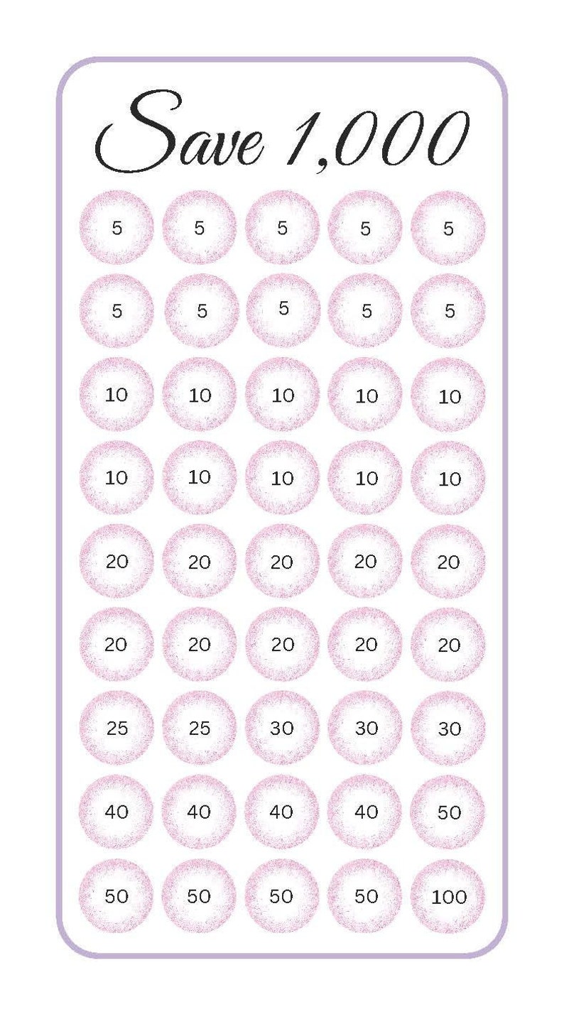 Save 1,000 A6 Savings Challenge Download, Printable, PDF Budget Savings ...