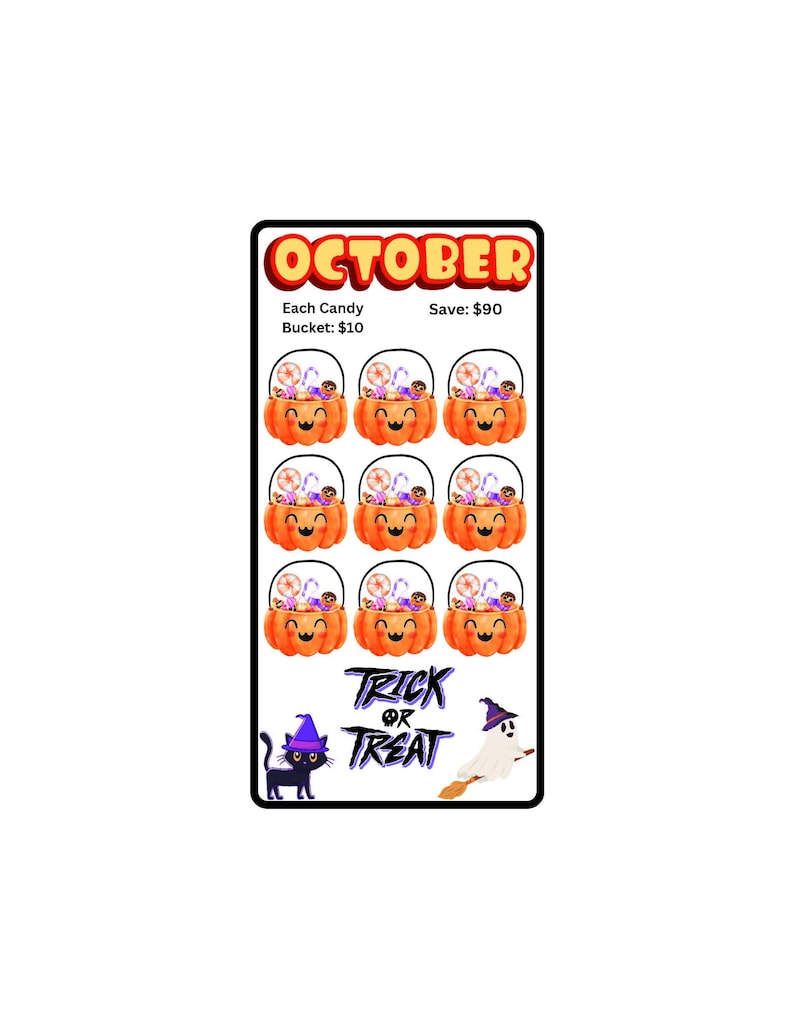 October - A6 Savings, Simple, Download, Printable, PDF - Budget ...