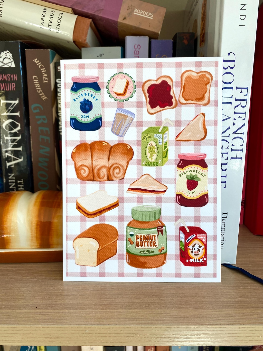 Whimsical Peanut Butter and Jelly Art Print: Kitchen Wall Decor, 5x7 ...