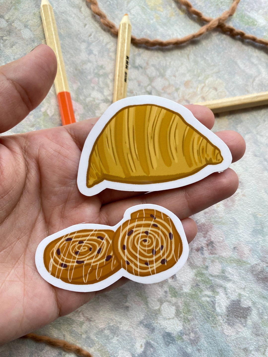 Croissant Sticker Pain Au Raisin Sticker Cute Pastry - Etsy