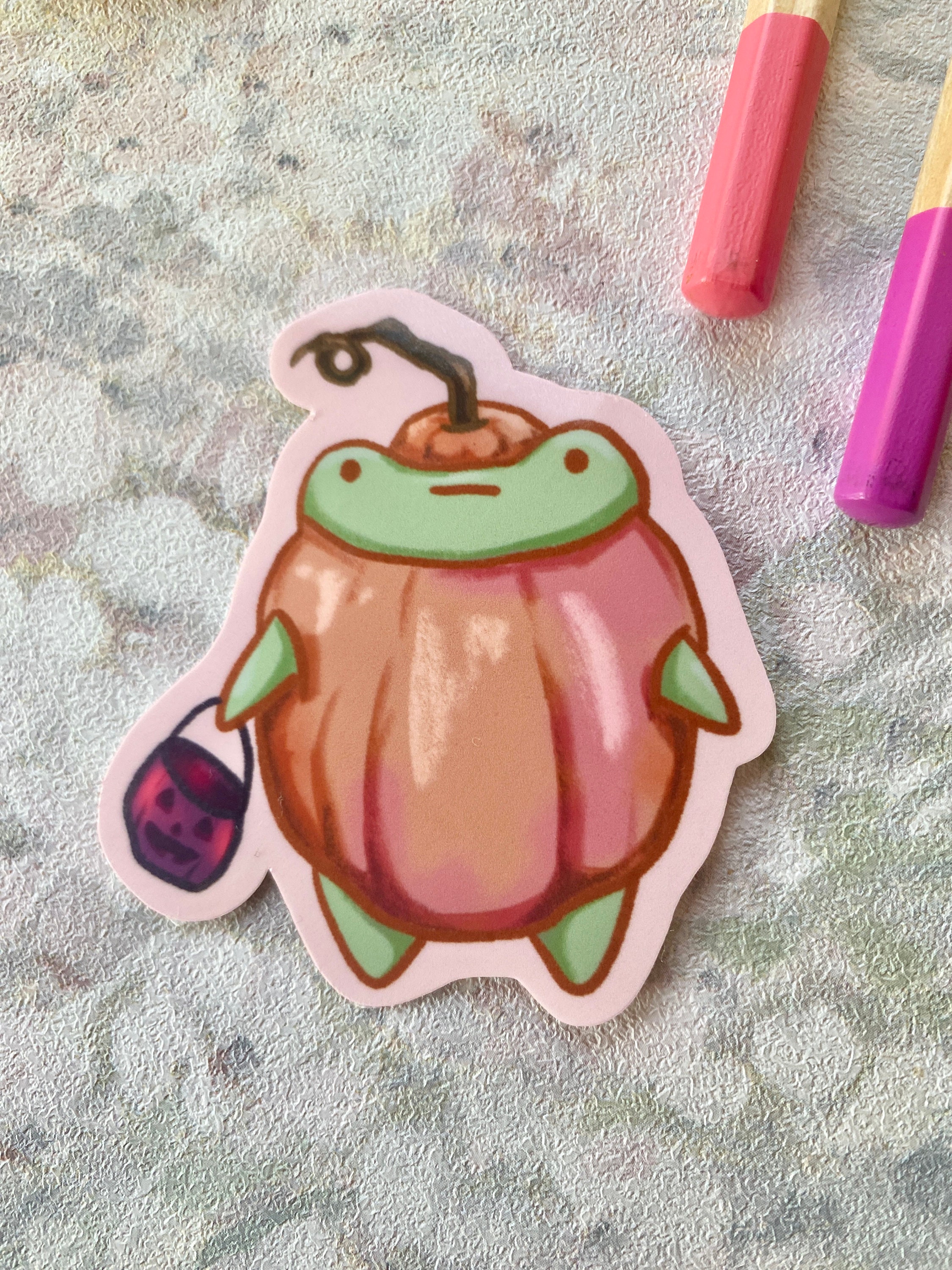 Halloween Frog Sticker Cute Frog Stickers Halloween - Etsy