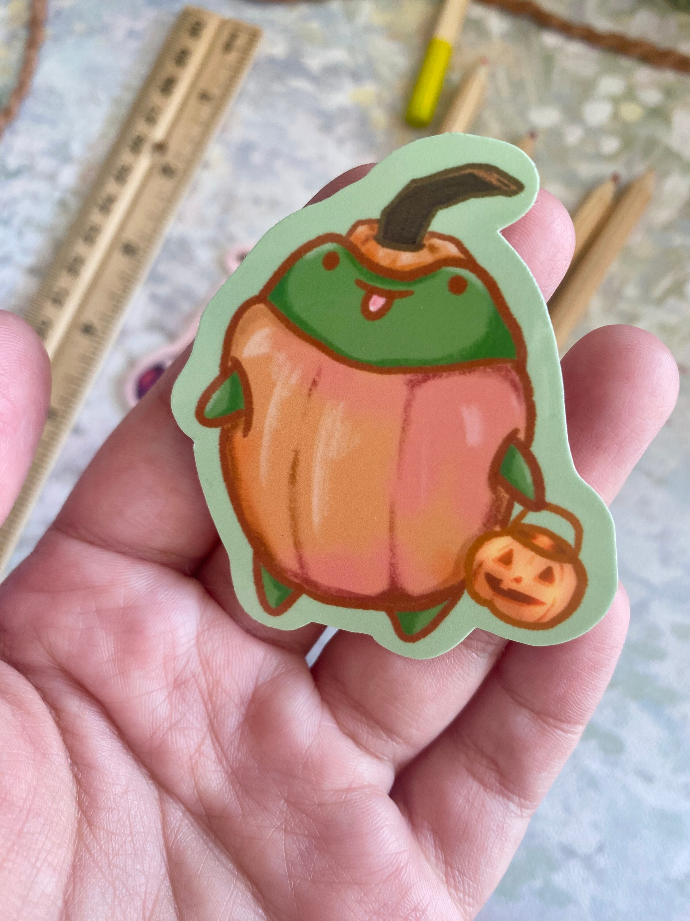 Halloween Frog Sticker Cute Frog Stickers Halloween - Etsy