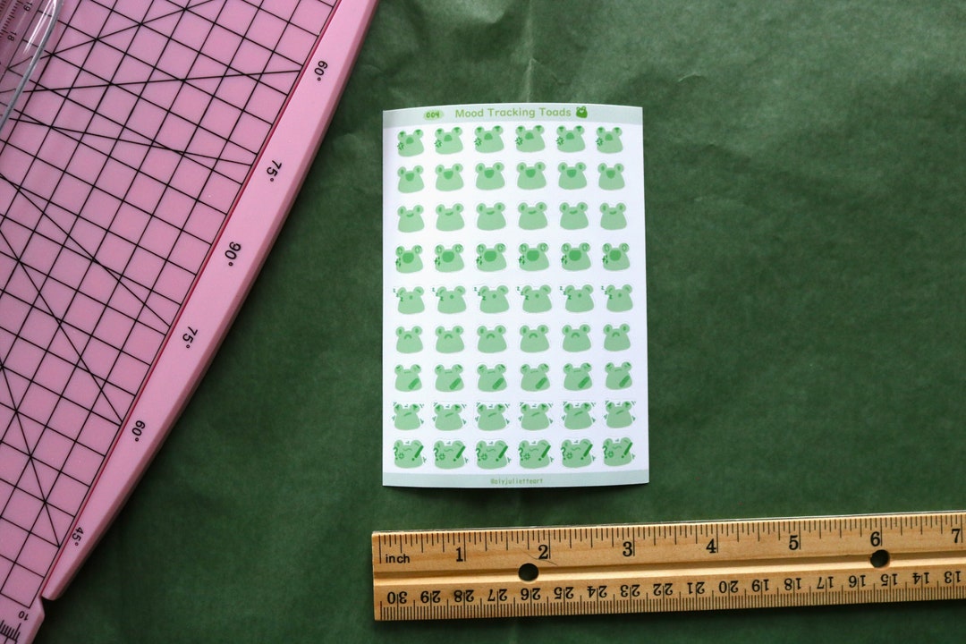 Frog Mood Tracker Sticker Sheet, Matte Vinyl Sticker Sheet, Daily ...