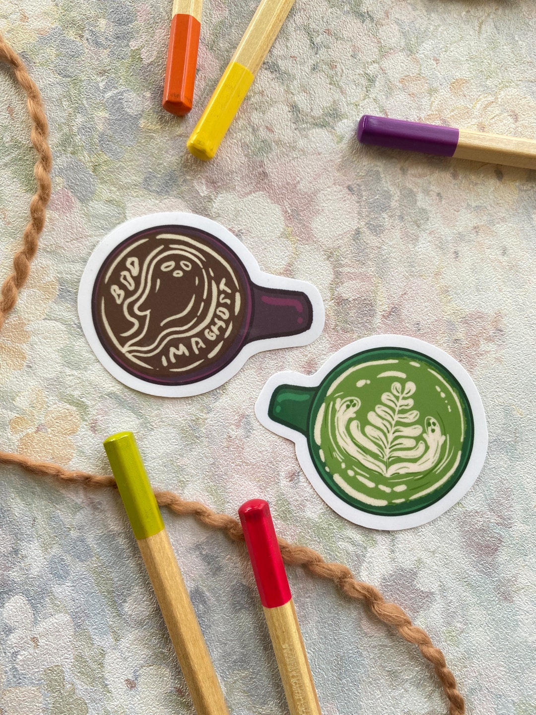 Matcha Latte Sticker, Mocha Sticker, Hot Cocoa Stickers, Ghost Stickers ...