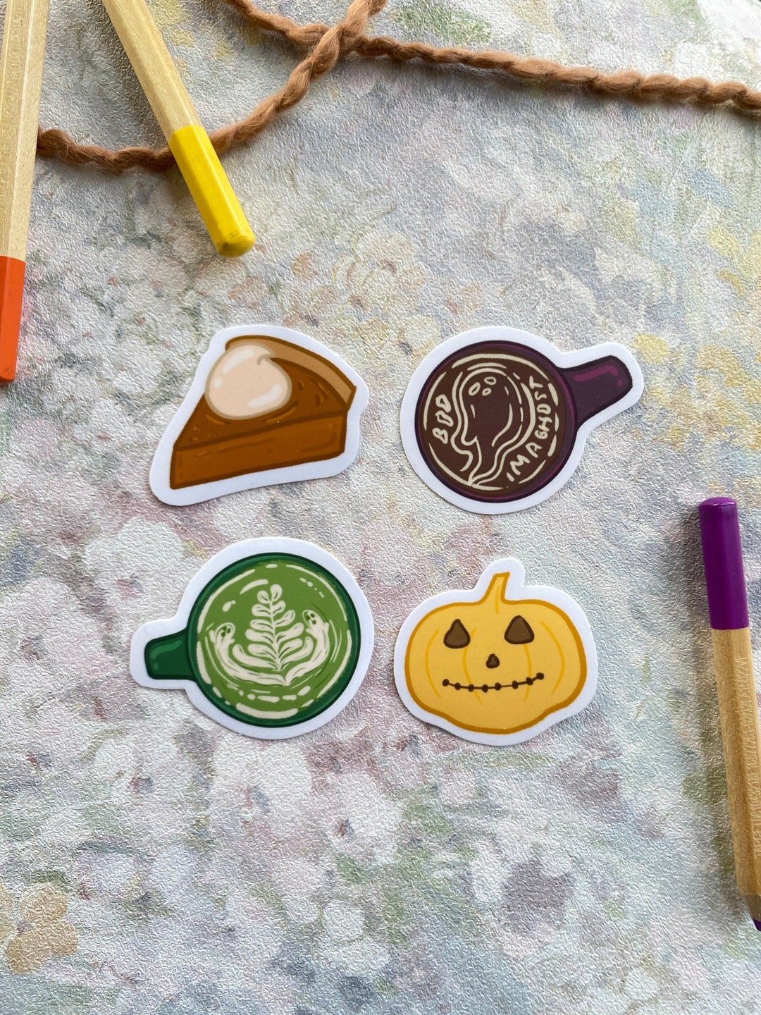 Ghost Cafe Sticker Set, Matcha Latte Stickers, Autumn Stickers ...