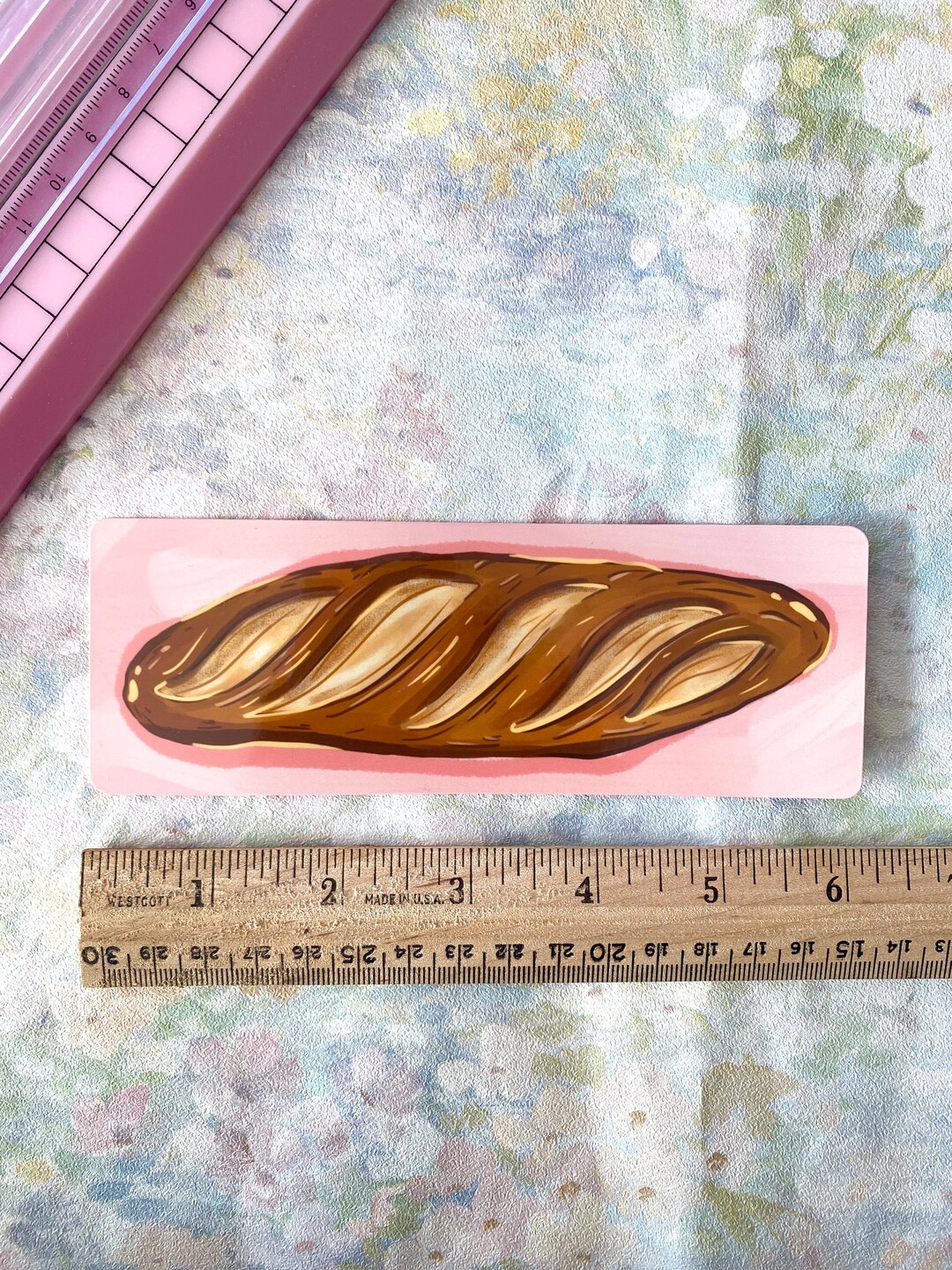 Baguette Bookmark, Bread Bookmark, Laminated Bookmark, Gift for Readers ...