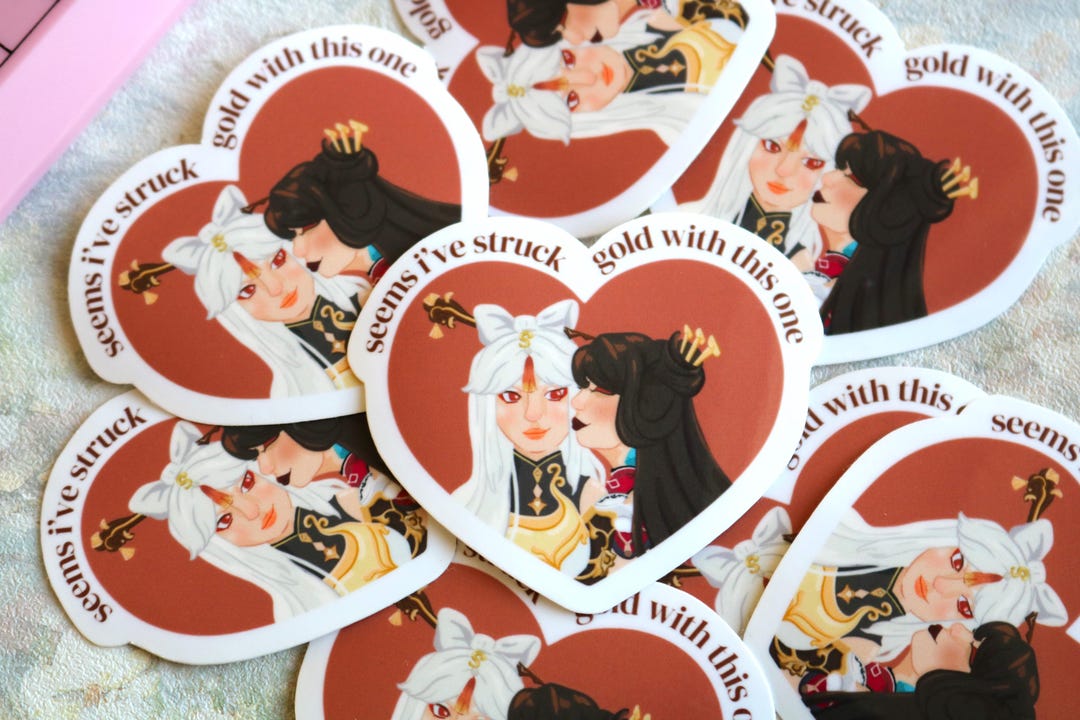 Ningguang and Beidou Sticker, Genshin Impact Beiguang Sticker, Cute ...