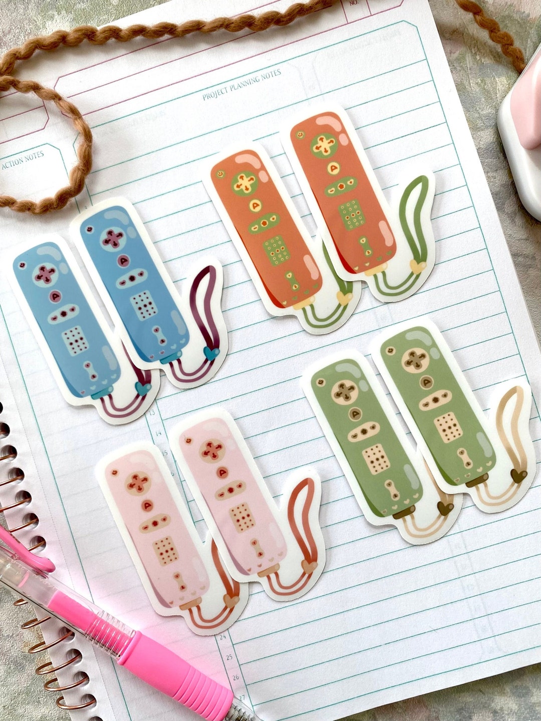 2 Wii Remote Stickers, Cute Video Game Stickers, Retro Gaming Sticker ...