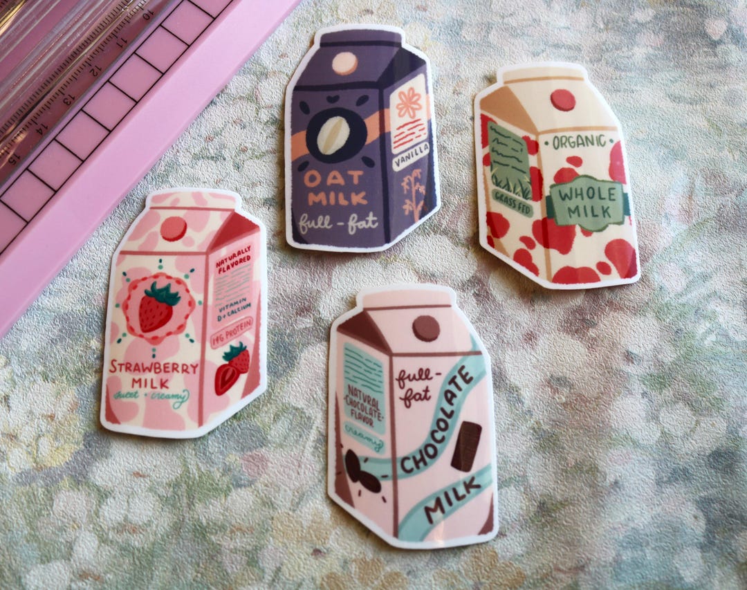 Milk Carton Sticker, Cute Milk Carton Sticker, Baking Sticker, Bujo ...