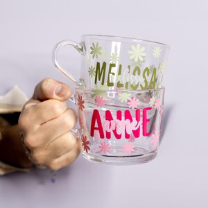 Personalised Name Glass Mug, Custom Coffee Mug, Special Name Tea Mug ...