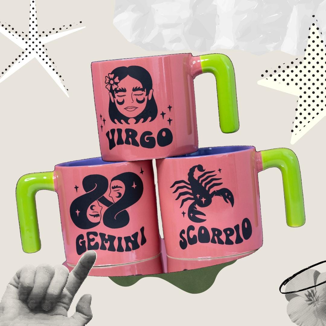 Aesthetic Zodiac Sign Mug, Bold Y2K Zodiac Sign Coffee Mug ...