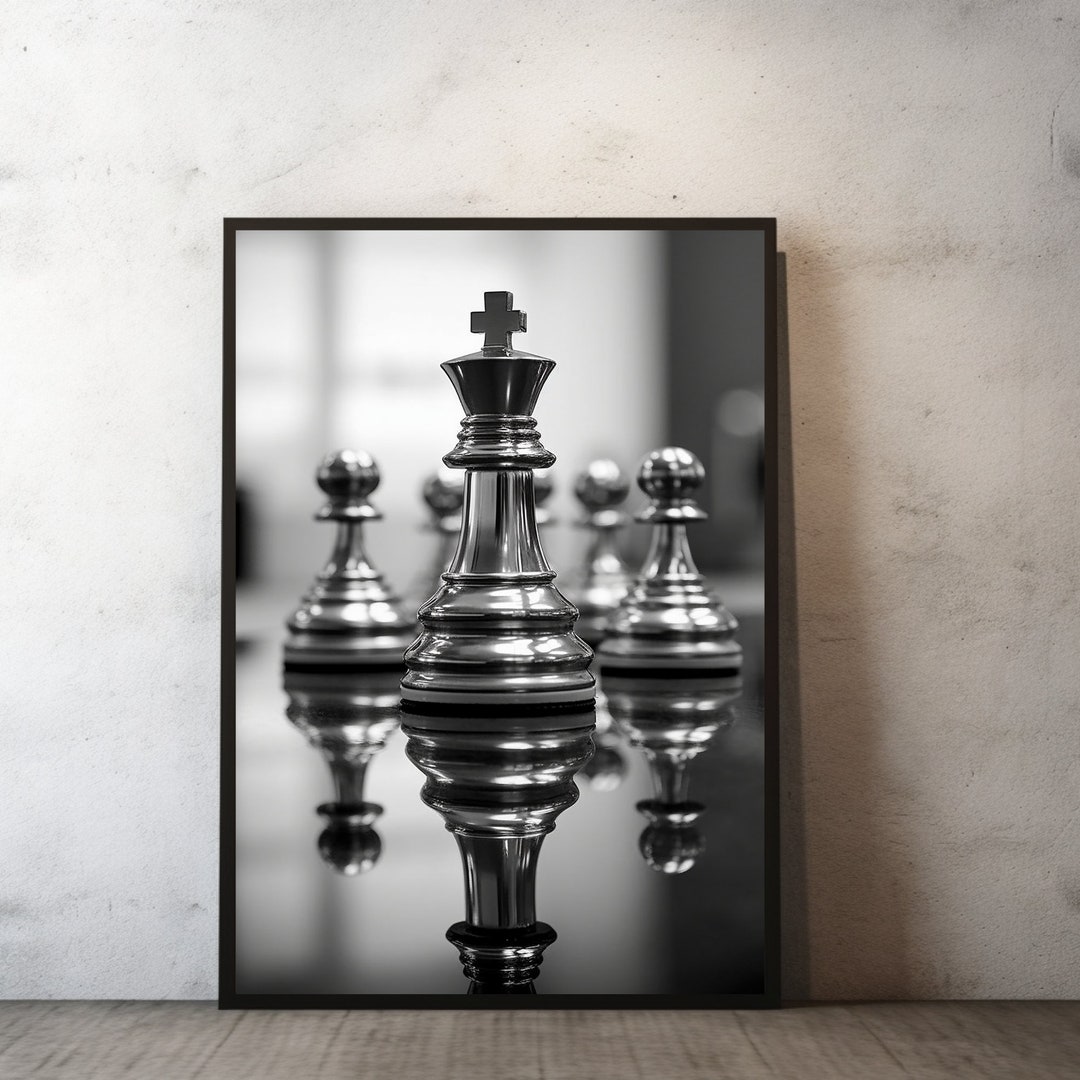 Chess King Piece Poster, Black Framed Poster Print Gift Wall Home Decor ...