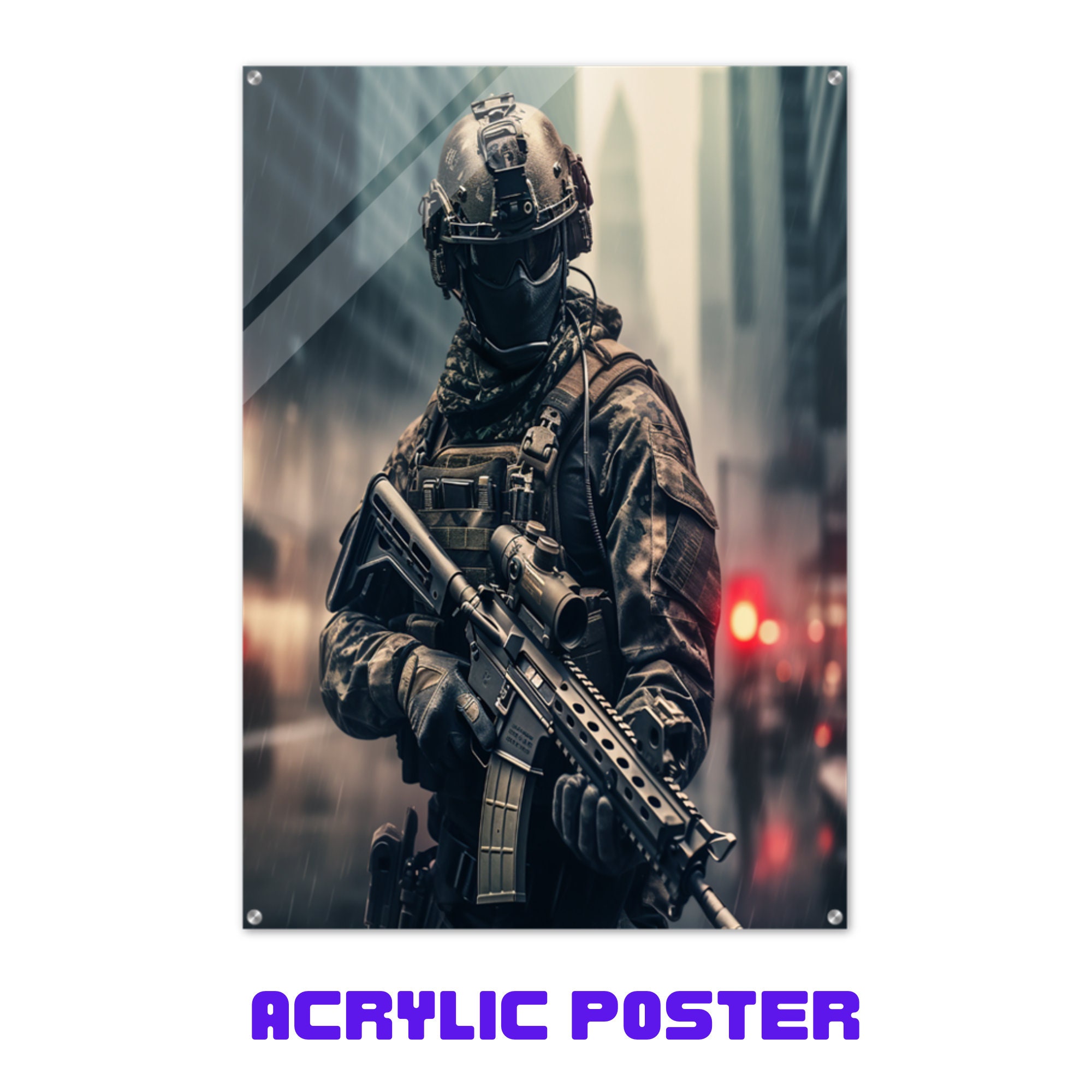Blacked Out Soldier, Call of Duty, Black Framed Poster Print Gift Wall ...