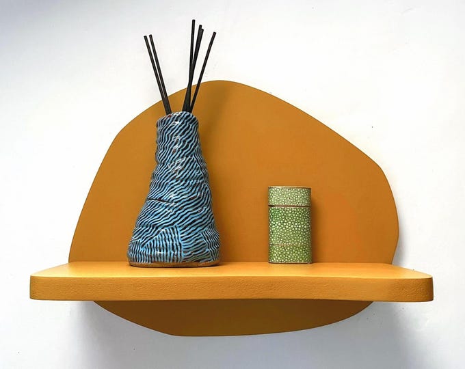 Double Floating Wooden Display Shelf | Plant Shelf | Rectangular Framed ...