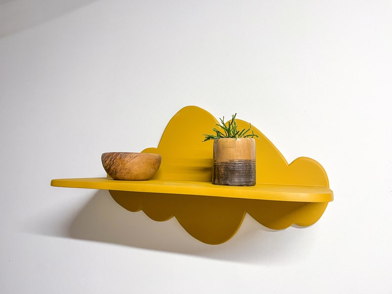 Wavy Shelf, Abstract Shape Colorful Cloud, Decorative Shelves, Wall ...