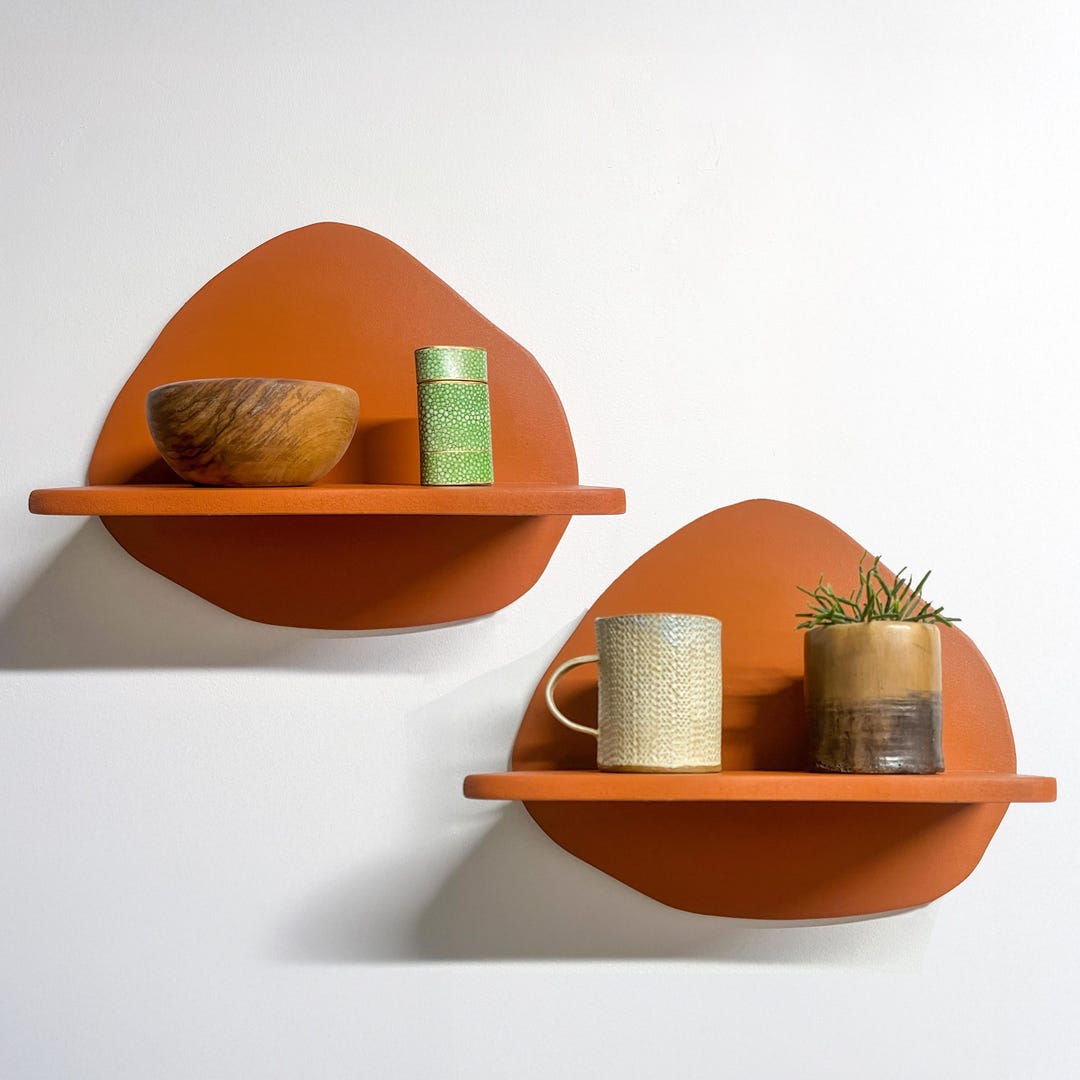 Asymmetrical Shelves, Oblong Shelf, Wall Display for Bedroom, Bathroom ...