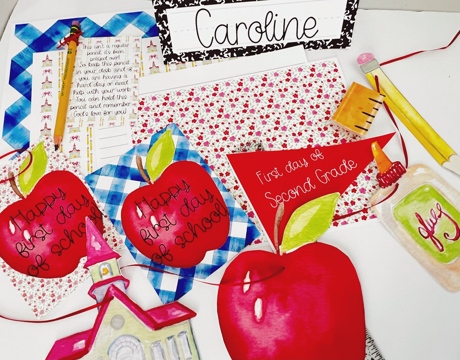 First Day Back to School Breakfast Printable Decor Apple Plate Toddler ...