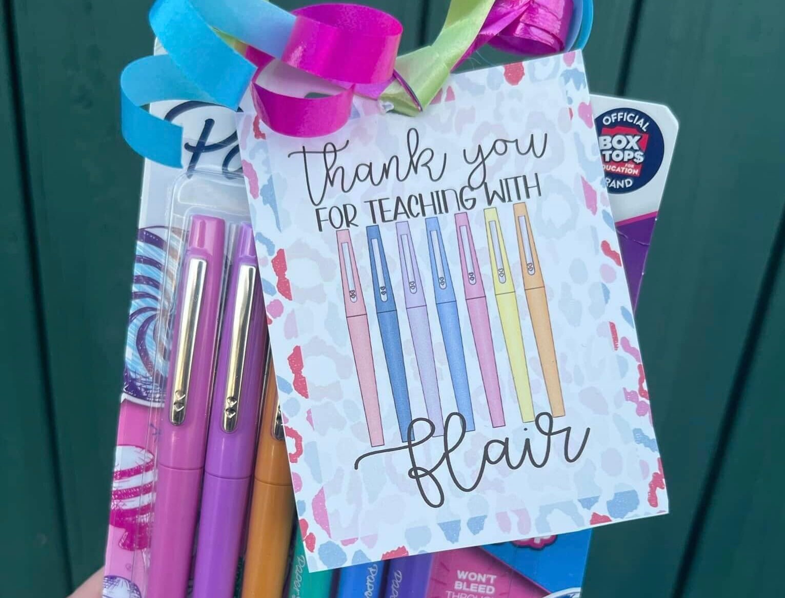 Back to School Teacher Printable Gift Tag Thank You for Teaching With ...