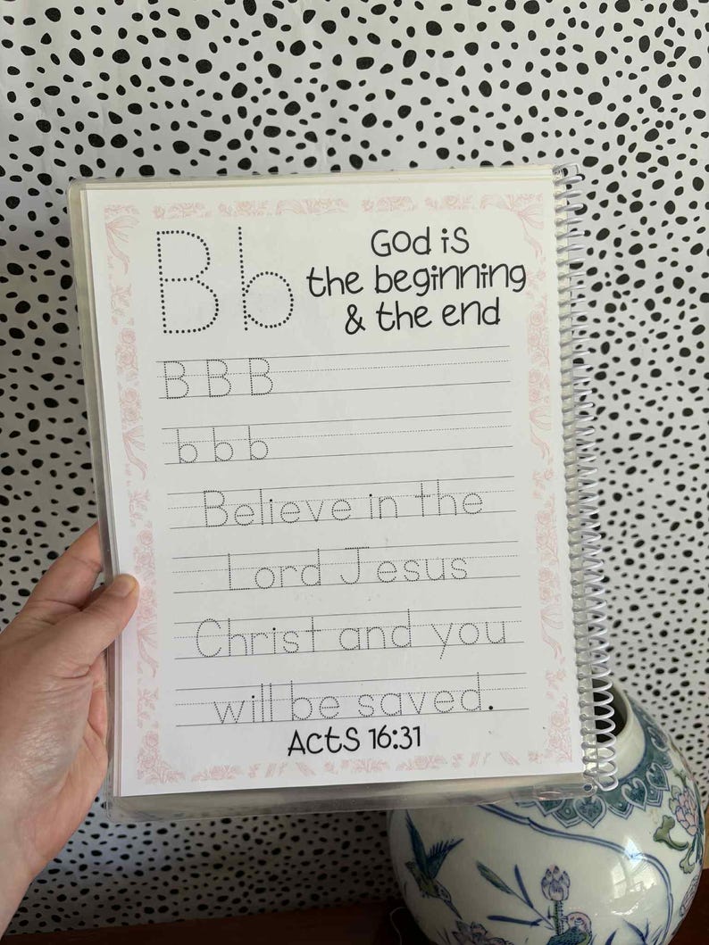 Personalized ABC Scripture Tracing Book Christian Toddler Kids Activity ...