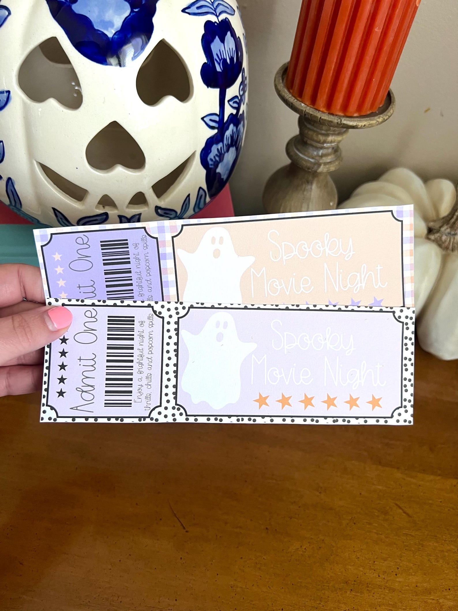 Spooky Movie Night Party Printable Tickets Boo Basket Instant Download ...