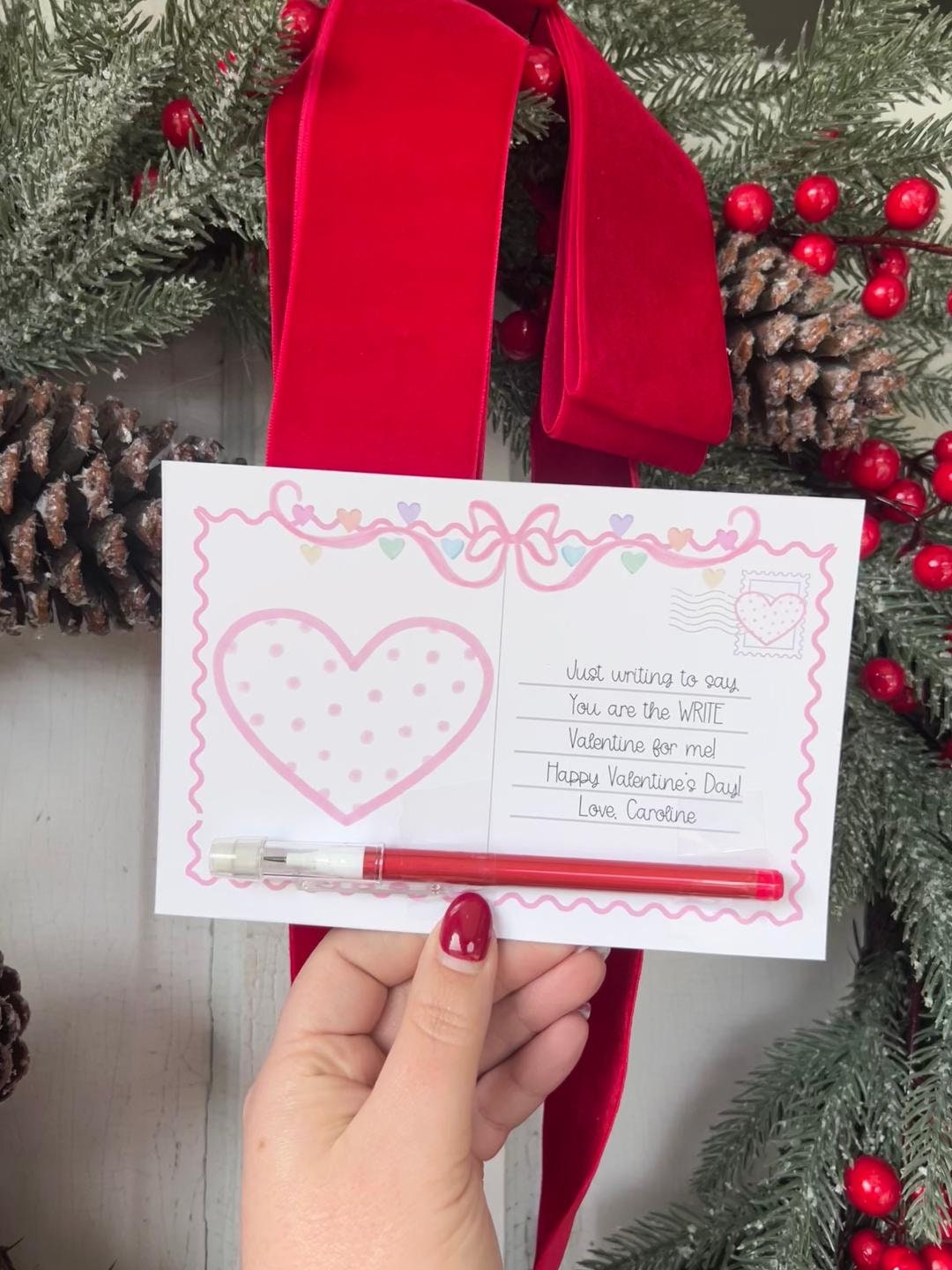 Valentine Party Favor Food Treats Postcard Craft Classmates Holder ...