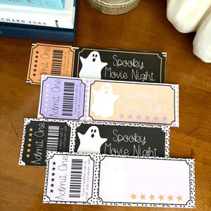 Spooky Movie Night Party Printable Tickets Boo Basket Instant Download ...