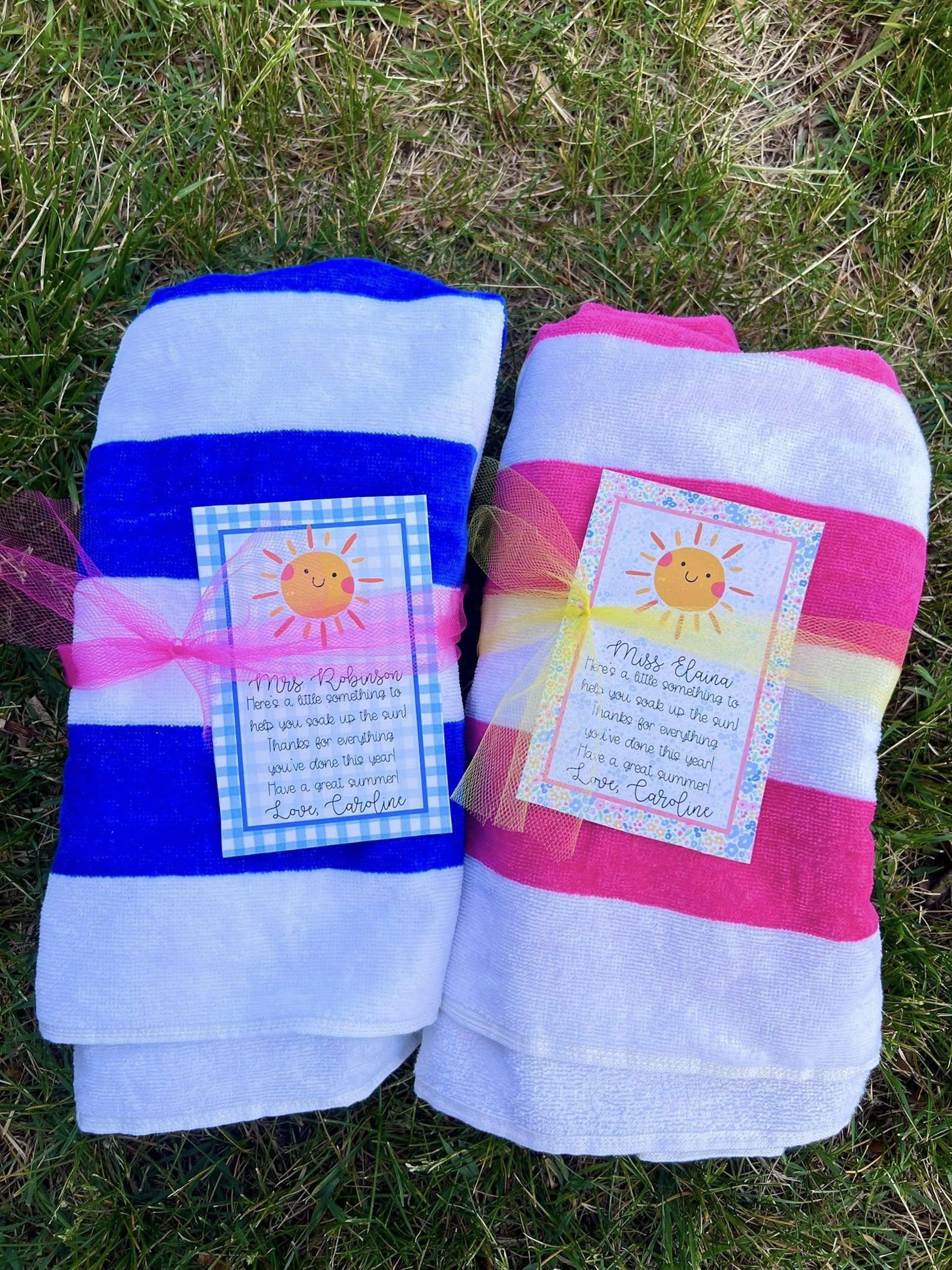 Teacher Appreciation Beach Towel Tag Printable: End of Year Gift ...