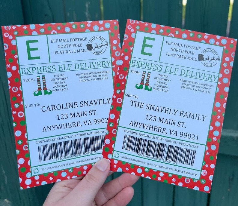 Personalized Elf Arrival Shipping Label: Christmas Countdown (digital ...