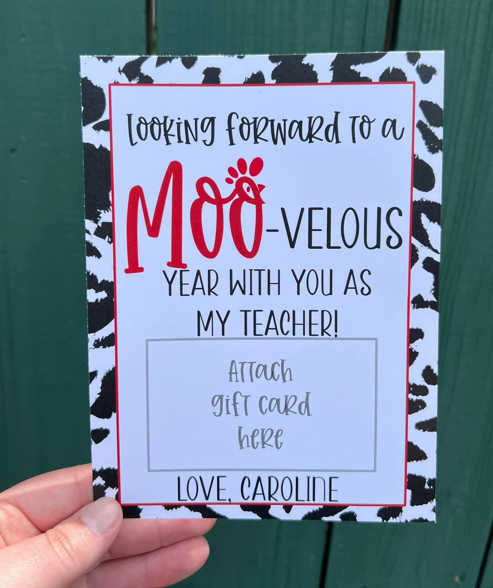 Back to School Teacher Printable Giftcard Holder Chicken Looking ...