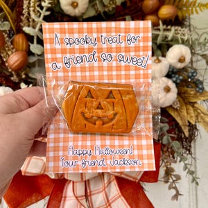 Halloween Treat Favor Cards Pumpkin Brownie Spooky Treat for a Friend ...